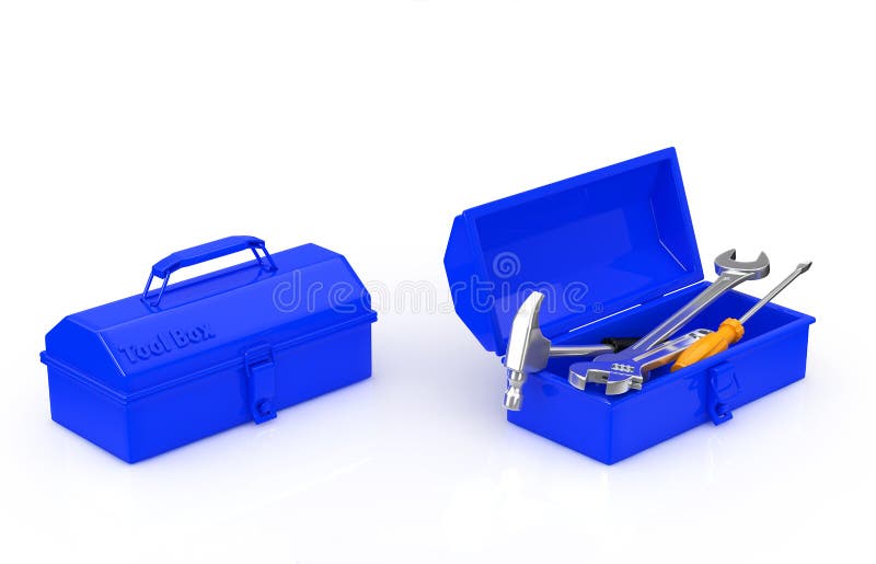 Toolbox and tool stock illustration. Illustration of instrument - 33253823