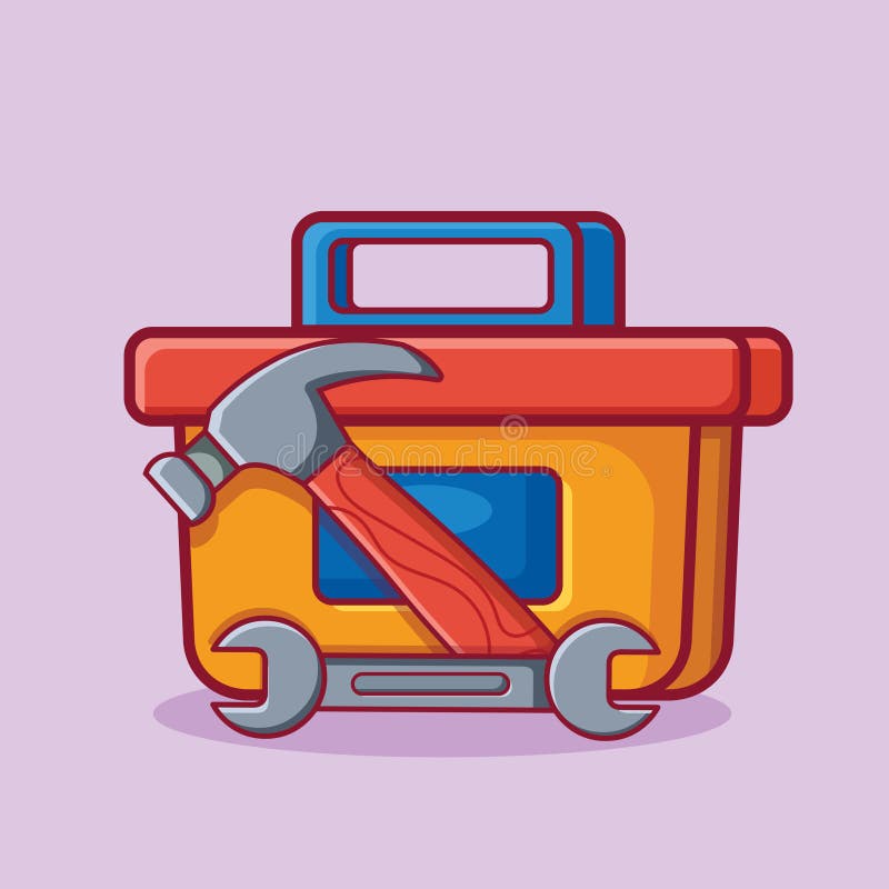 Toolbox with Tool Isolated Cartoon Vector Illustration in Flat Style ...