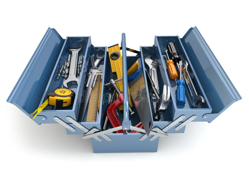 Toolbox with Tools on White Background. Stock Illustration ...