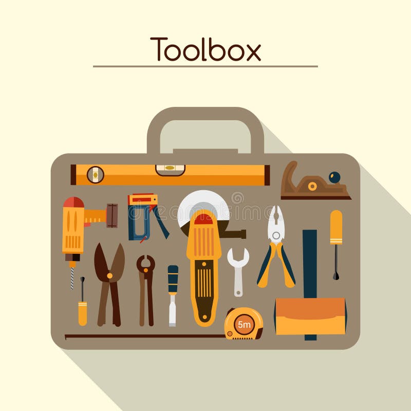 Carpenter toolbox poster stock vector. Illustration of element - 40174876
