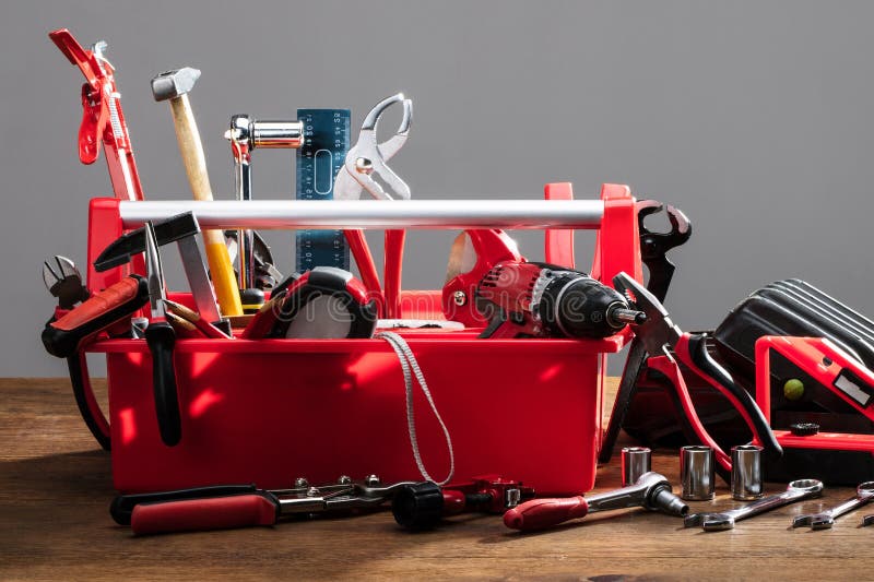 Toolbox with Various Worktools Stock Photo - Image of background ...