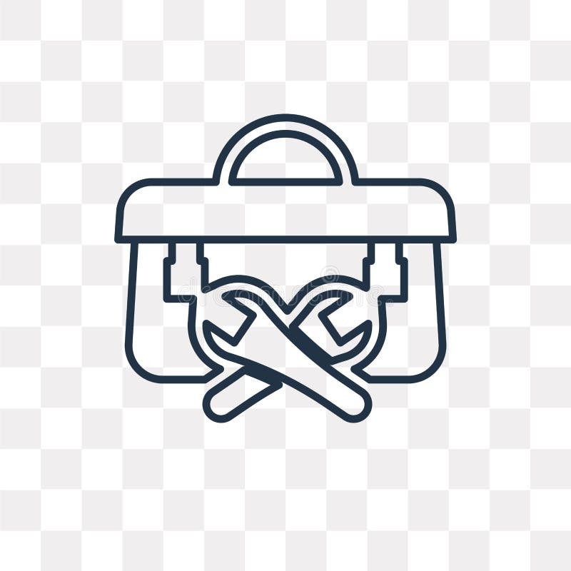 Toolbox Vector Icon Isolated on Transparent Background, Linear T Stock ...