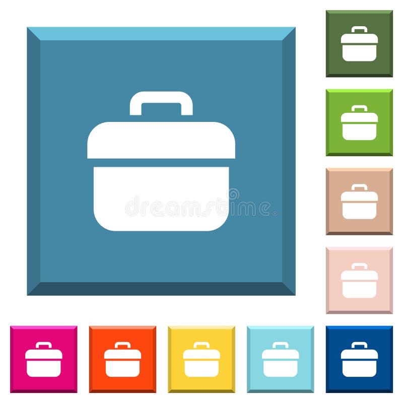 Toolbox White Icons on Edged Square Buttons Stock Vector - Illustration ...