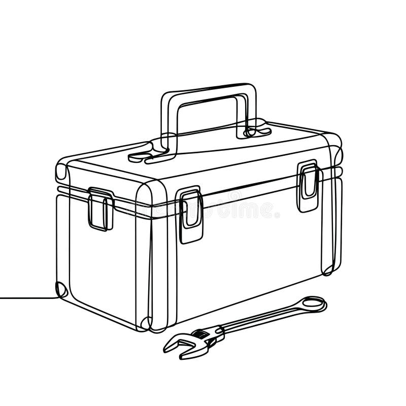 A Toolbox with a Wrench and a Screwdriver Stock Image - Illustration of ...