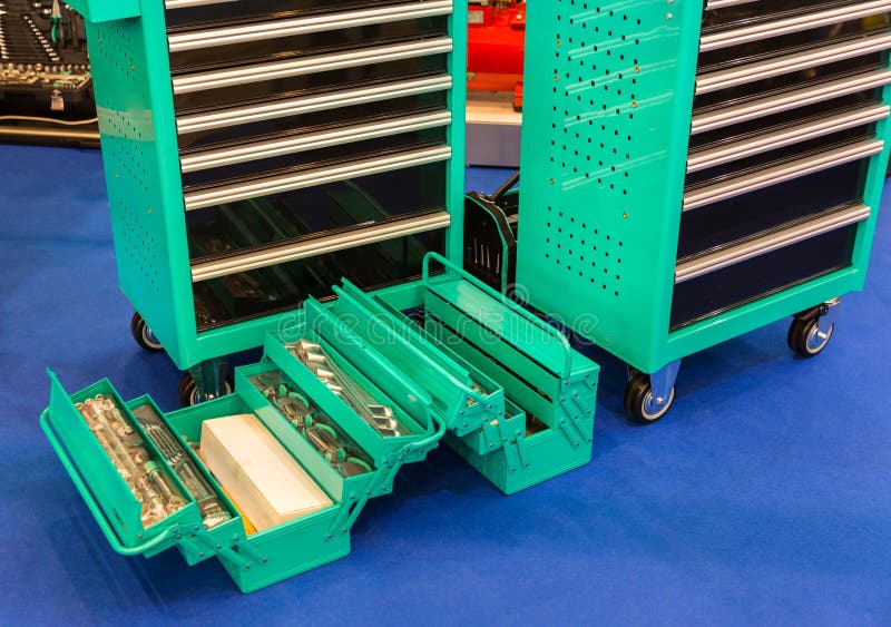 Toolboxes for Auto Service, Car Repair or Garage Stock Photo - Image of ...