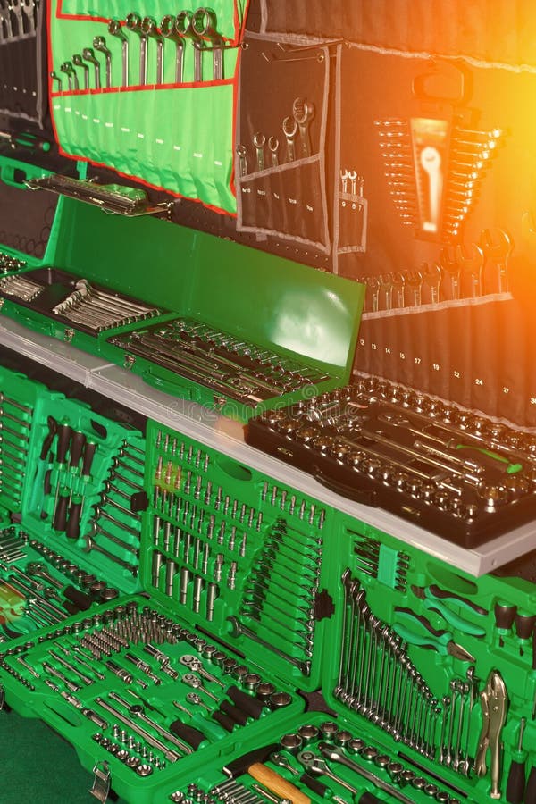 Toolboxes and Toolkit in the Shop Stock Photo - Image of product ...