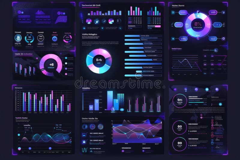 Toolkit Ui Ux Dashboard Infographic Template With Big Data Visualization Pie Charts Workflow