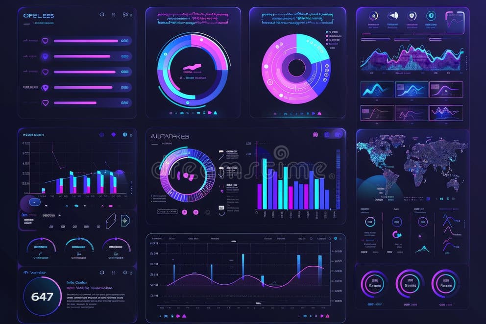 Toolkit Ui Ux Dashboard Infographic Template With Big Data Visualization Pie Charts Workflow