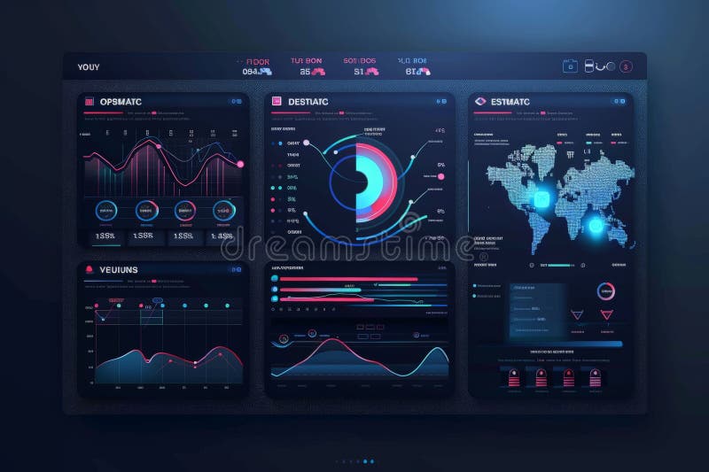 Toolkit-UI UX Dashboard Infographic Template with Big Data Visualization. Pie Charts, Workflow ...