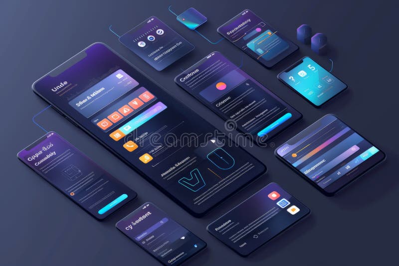Toolkit-UI UX Scene Creator. Mobile Application Design. Smartphone Mockup with Creation of the ...
