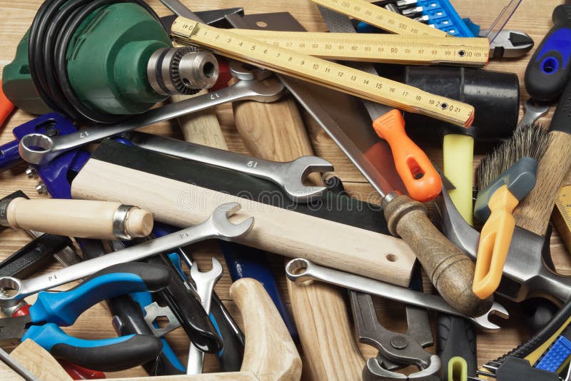 Construction tools collage stock photo. Image of engineer - 13393264