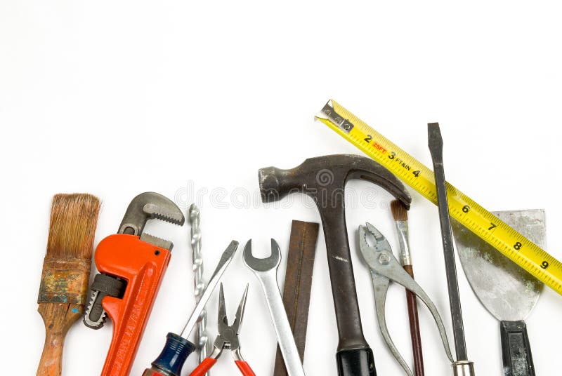 Hand Holding a Selection of Tools Stock Photo - Image of shiny ...