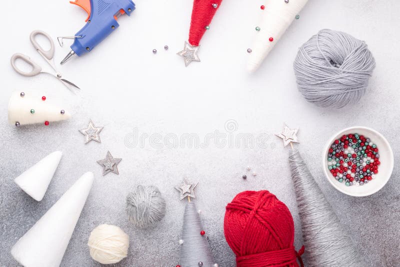 Tools and Accessories for Creating Handmade Christmas Tree. DIY Concept ...