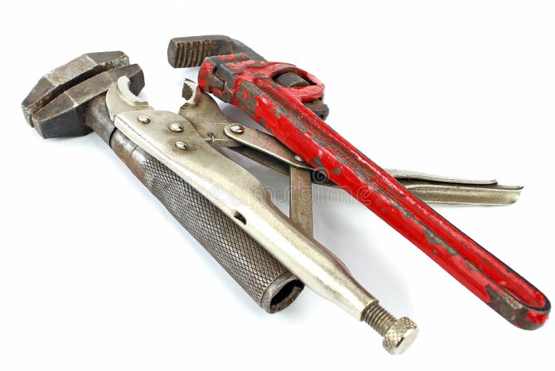 Tools(adjustable Spanner, Pincers and Pipe Wrench ) Stock Image - Image ...
