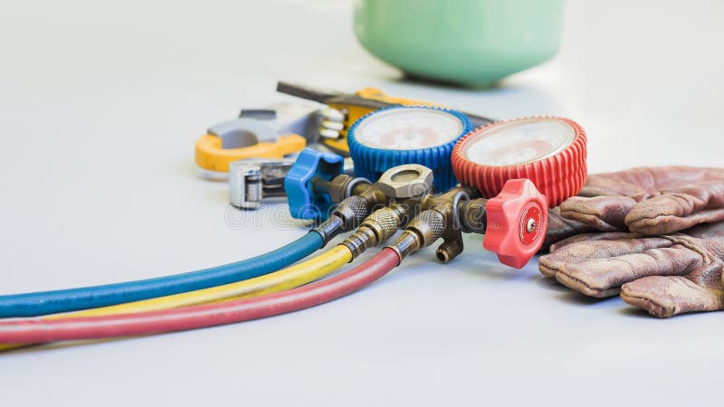Tools for Air Conditioning Repair and Maintenance Stock Photo - Image ...