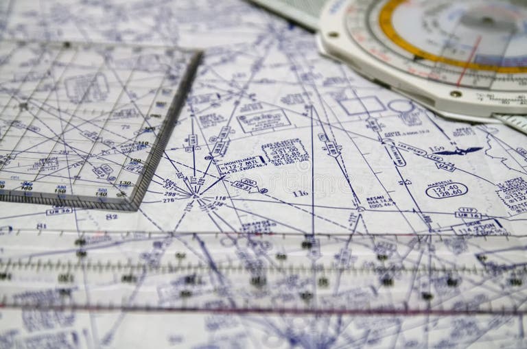 Tools for Airplane Pilots Consisting of Navigation Computer, Protractor ...
