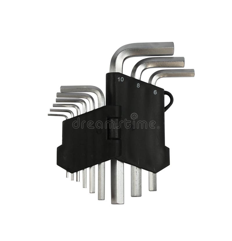 Tools, Allen Key Set Isolated Stock Image - Image of path, black: 12512559