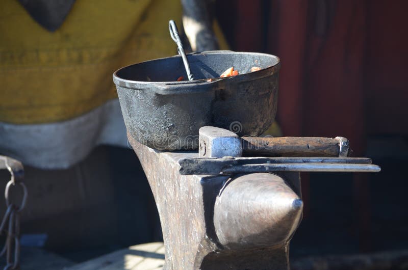Tools of an Ancient Blacksmith Shop Stock Image - Image of historical ...