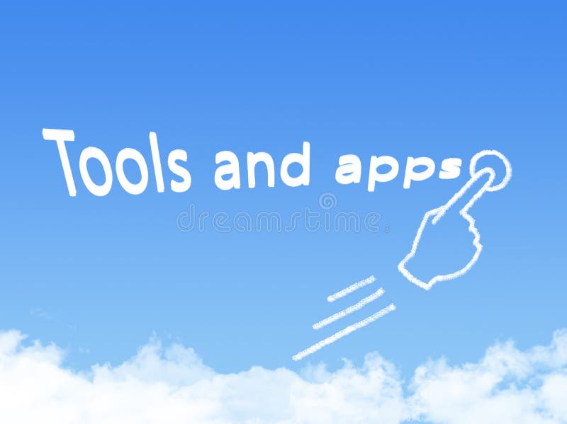 Tools and Apps Message Cloud Shape Stock Illustration - Illustration of ...