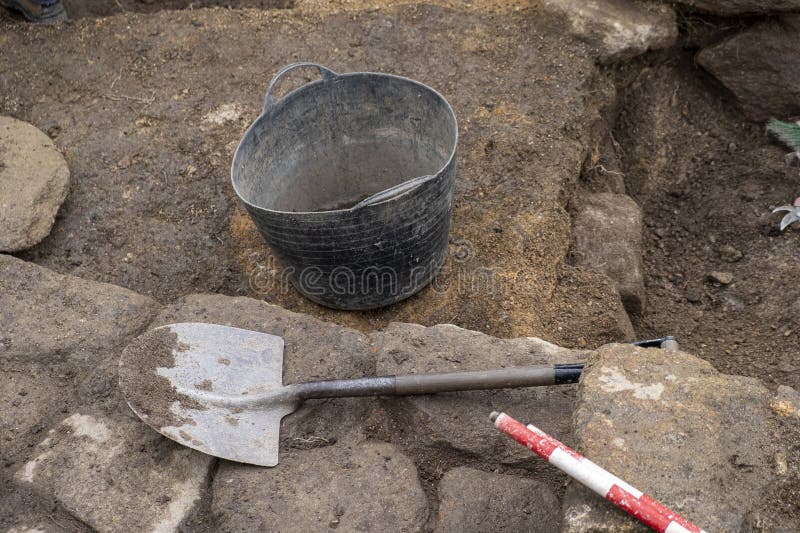 Tools in an Archaeological Excavation, Work Tools Stock Image - Image ...