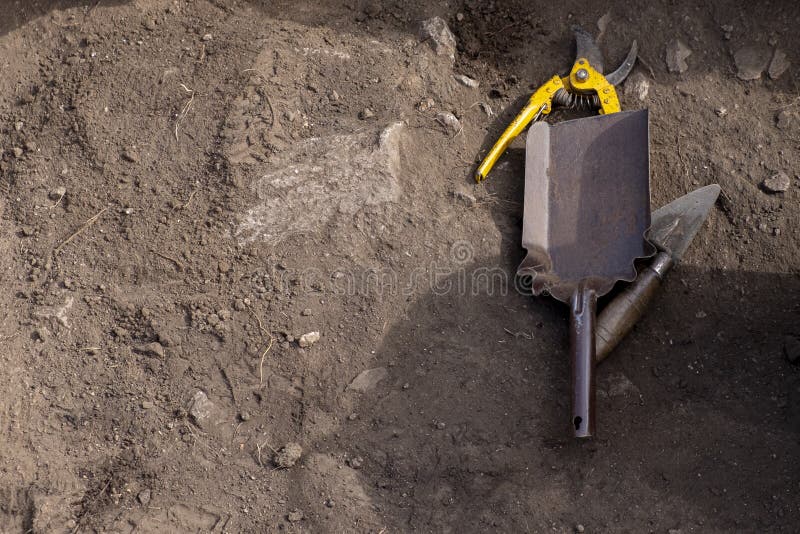 Tools on an Archaeological Excavation, Work Tools Stock Photo - Image ...