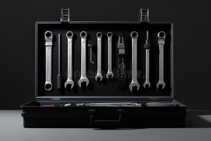 Tools Arranged Neatly in a Black Toolbox Create a Professional ...