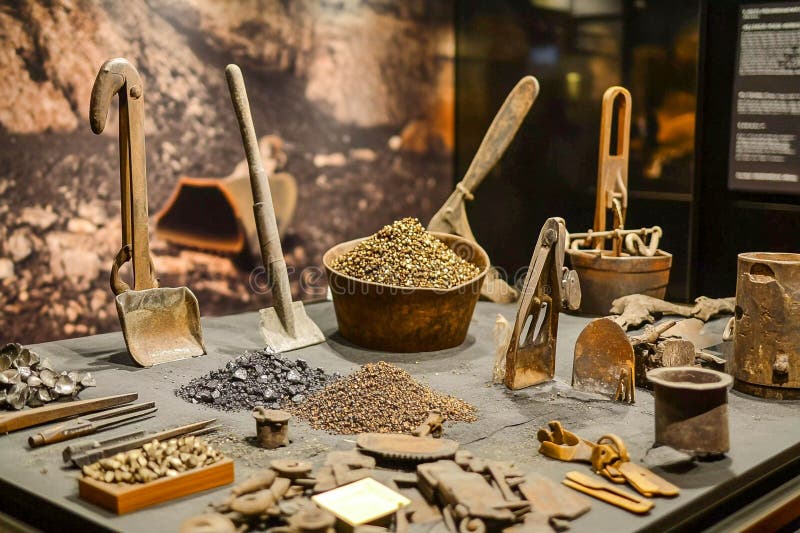 Tools and Artifacts Showcasing Mining History Displayed in a Museum ...