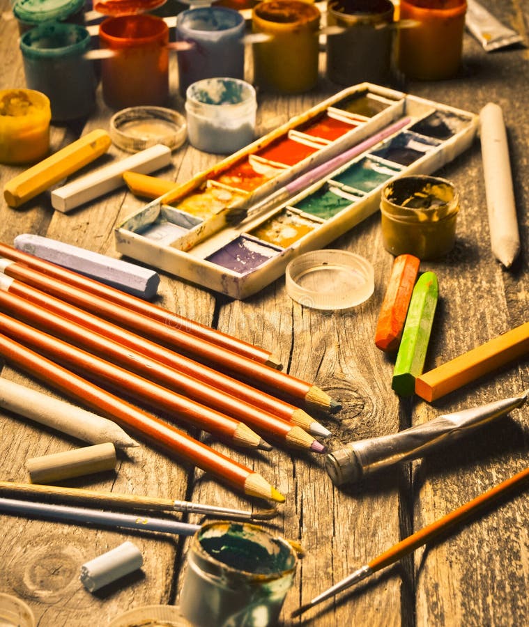 Tools for the Artist. Inspiration To Create Stock Photo - Image of ...