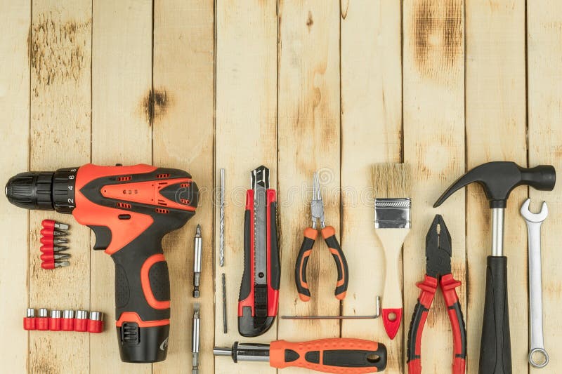 Tools for Assembly and Repair on the Table Stock Photo - Image of ...