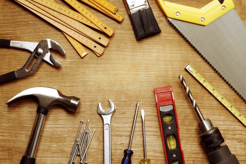 Set of working tools stock photo. Image of drill, cutter - 20370338