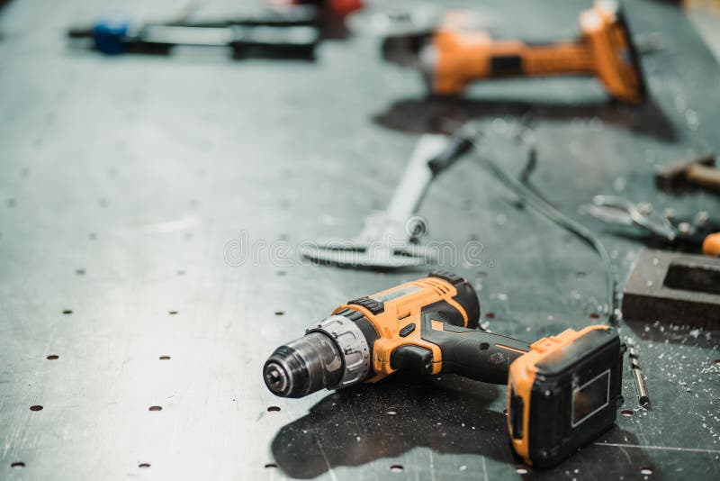 Tools Background. Equipment for Garage Shop Stock Photo - Image of ...