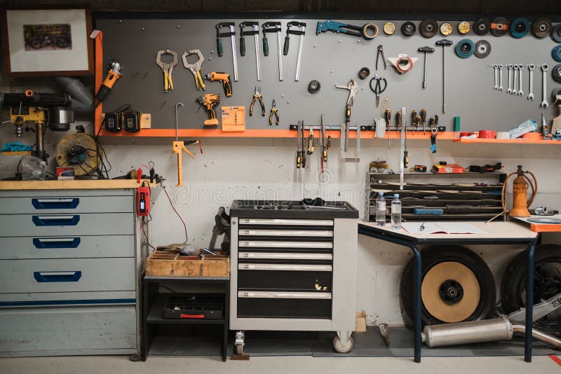 Tools Background. Equipment for Garage Shop Stock Image - Image of ...