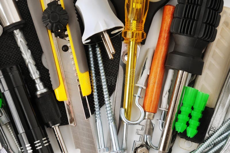 Tools background stock image. Image of home, pliers, measure - 44156587