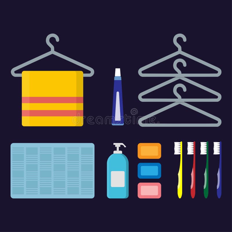 Tools in the Bathroom Set of Elements Vector Illustration, Simple Flat ...