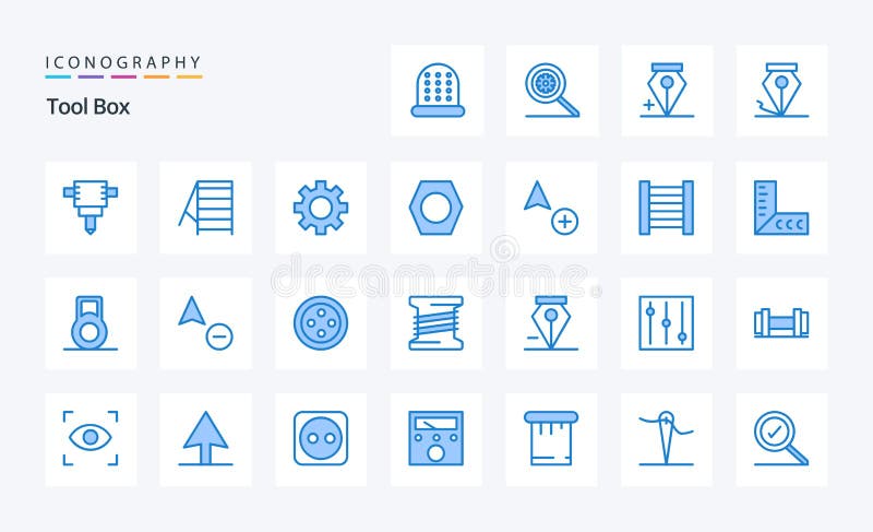 25 Tools Blue Icon Pack. Vector Icons Illustration Stock Vector ...