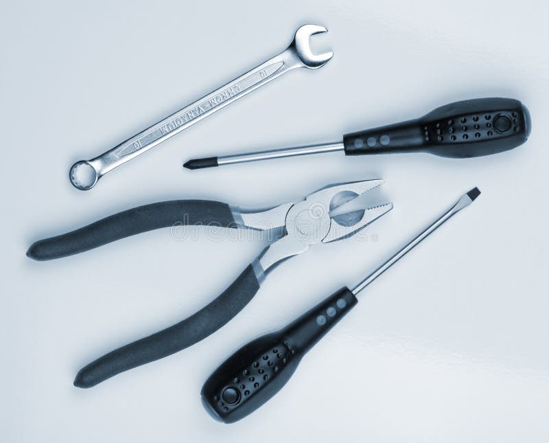 Tools blue toned stock photo. Image of repair, instruments - 18769850