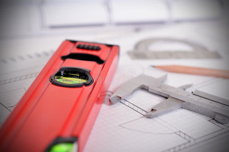 Tools and blueprint stock image. Image of drafting, building - 41575801