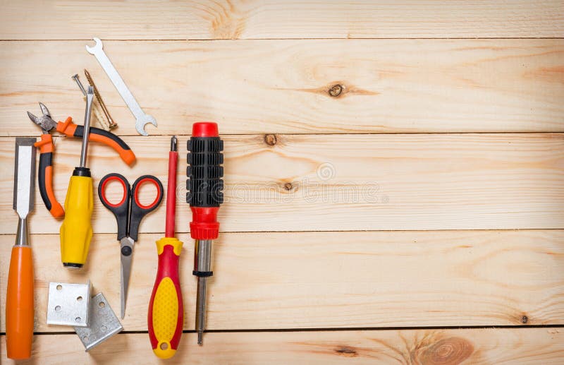 Tools on the boards stock photo. Image of garage, construct - 69049338