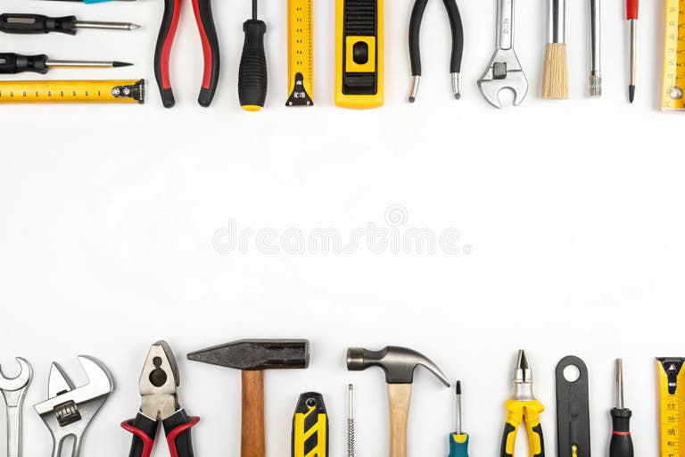 Tools Border: a Collection of Various Tools on a Clean Background Stock ...