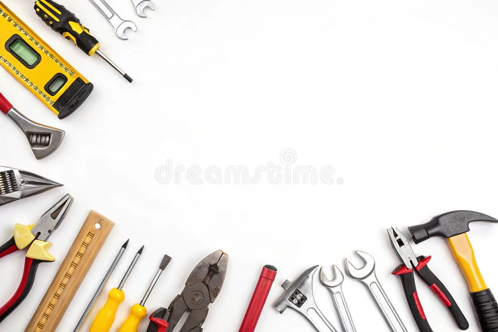 Tools Border: a Collection of Various Tools on a Clean Background Stock ...