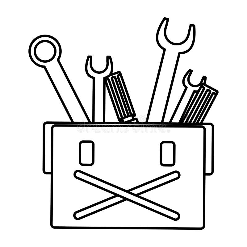 Tools Box Mechanic with Wrench Keys Stock Vector - Illustration of ...