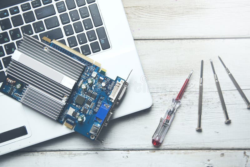 Tools and broken computer stock image. Image of improvement - 182028961