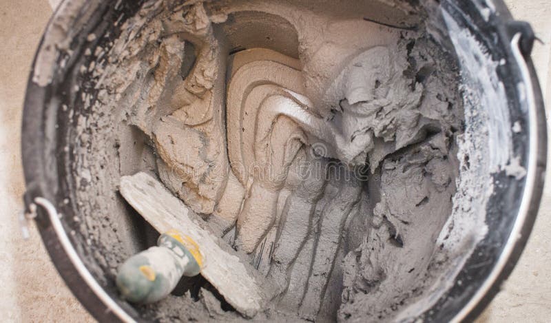 Tools for Builder - Bucket with a Stucco and Trowel Stock Photo - Image ...