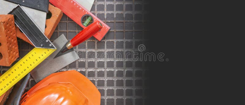 Tools for Building Brick Walls Stock Image - Image of masonry, brick ...