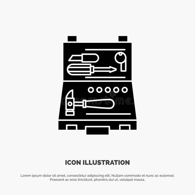Tools, Building, Construction, Repair, Box Solid Glyph Icon Vector ...