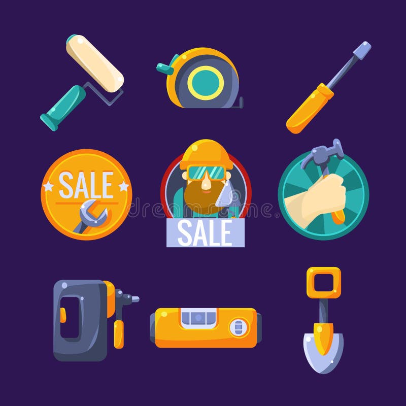 Tools for Building and Repair, Sale. Vector Stock Vector - Illustration ...