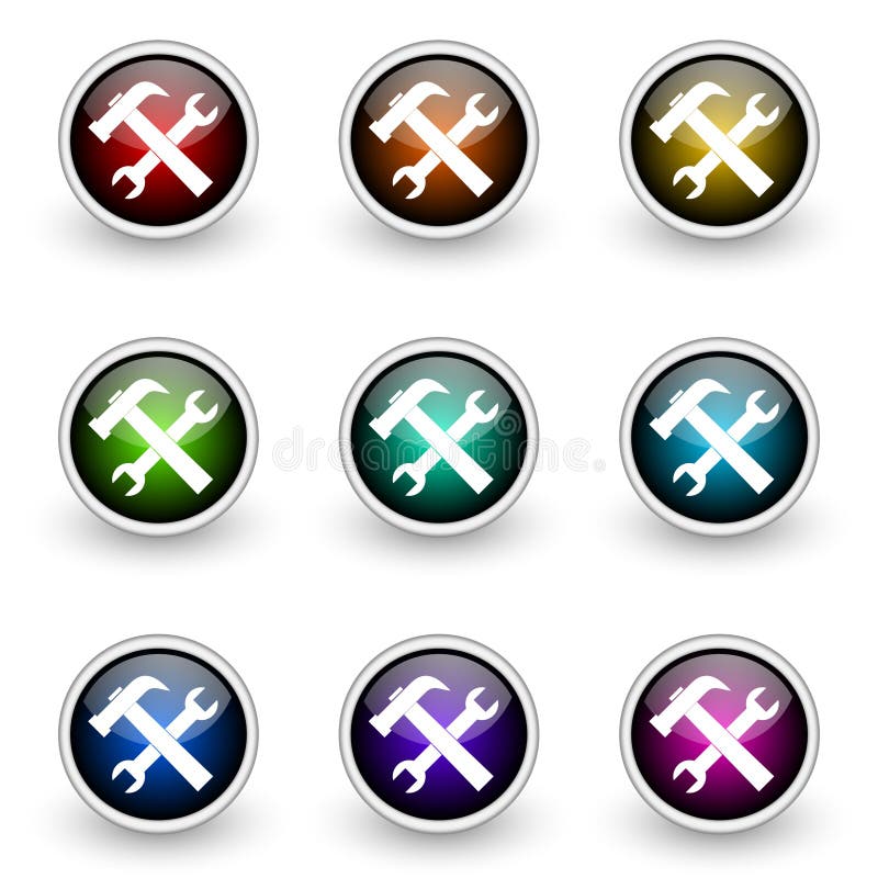 Settings buttons stock vector. Illustration of mechanic - 18044236