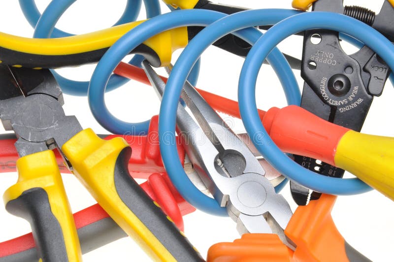 Tools and Cable Used in Electrical Installations Stock Image - Image of ...