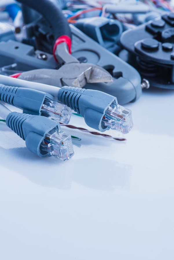 Tools and Cables Used in Service of Network Patch Cord Stock Image ...