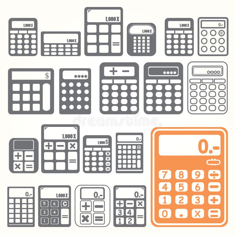 Tools Calculator icons set stock vector. Illustration of black - 40182210
